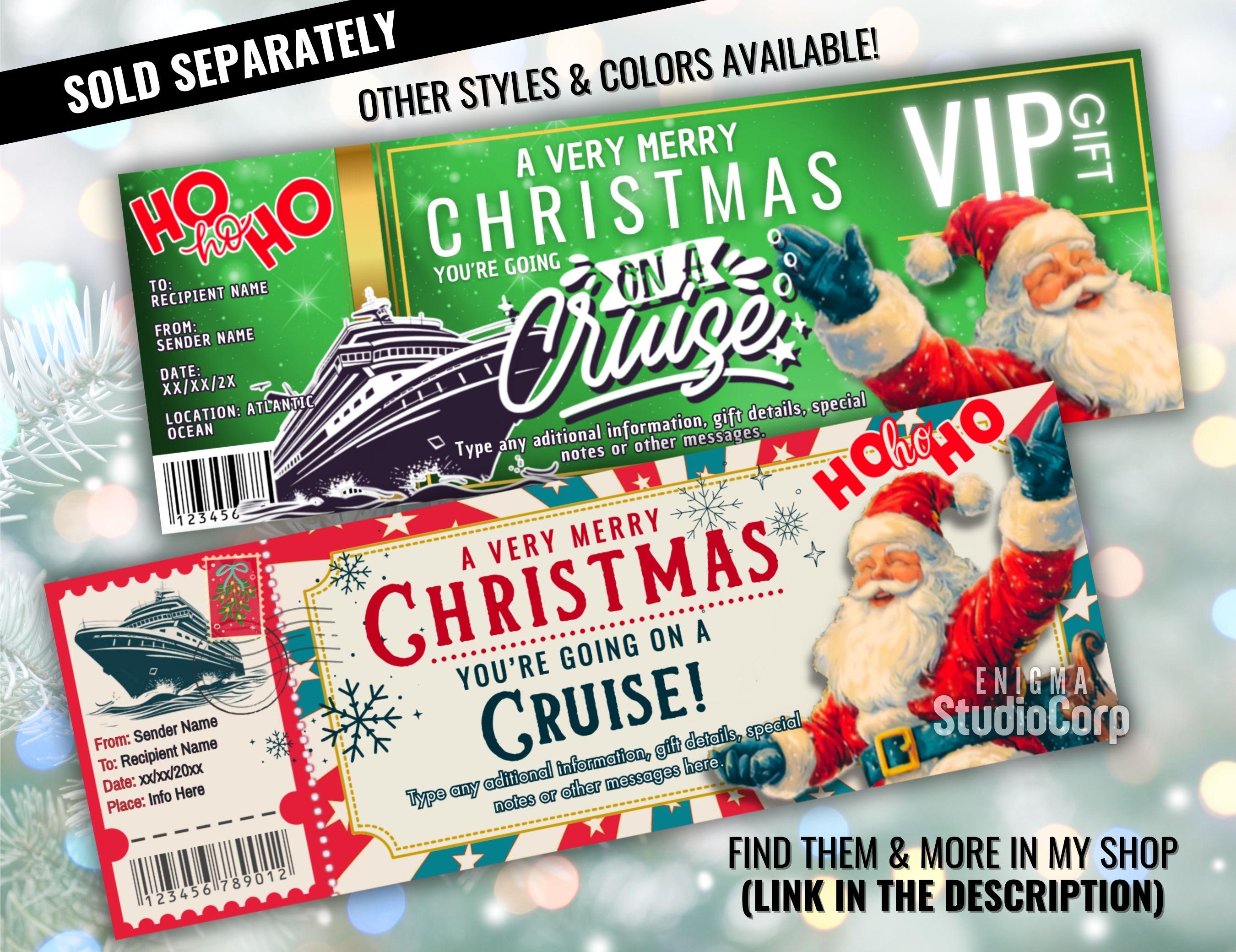 Christmas Cruise VIP Gift Voucher, Surprise Cruise Boarding Pass ...