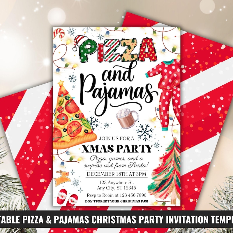 Pajama Invite Christmas - Etsy UK
