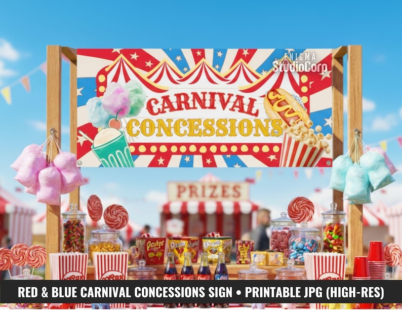 Carnival Concession Stand Sign, Printable Circus Party Concessions Sign ...