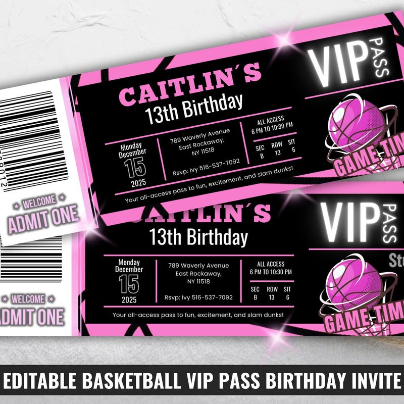 Basketball Vip Invite - Etsy