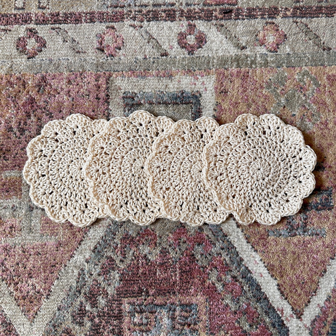 Crochet Coaster Set (4 Pieces) | Handmade Coasters | 12 Color Options ...
