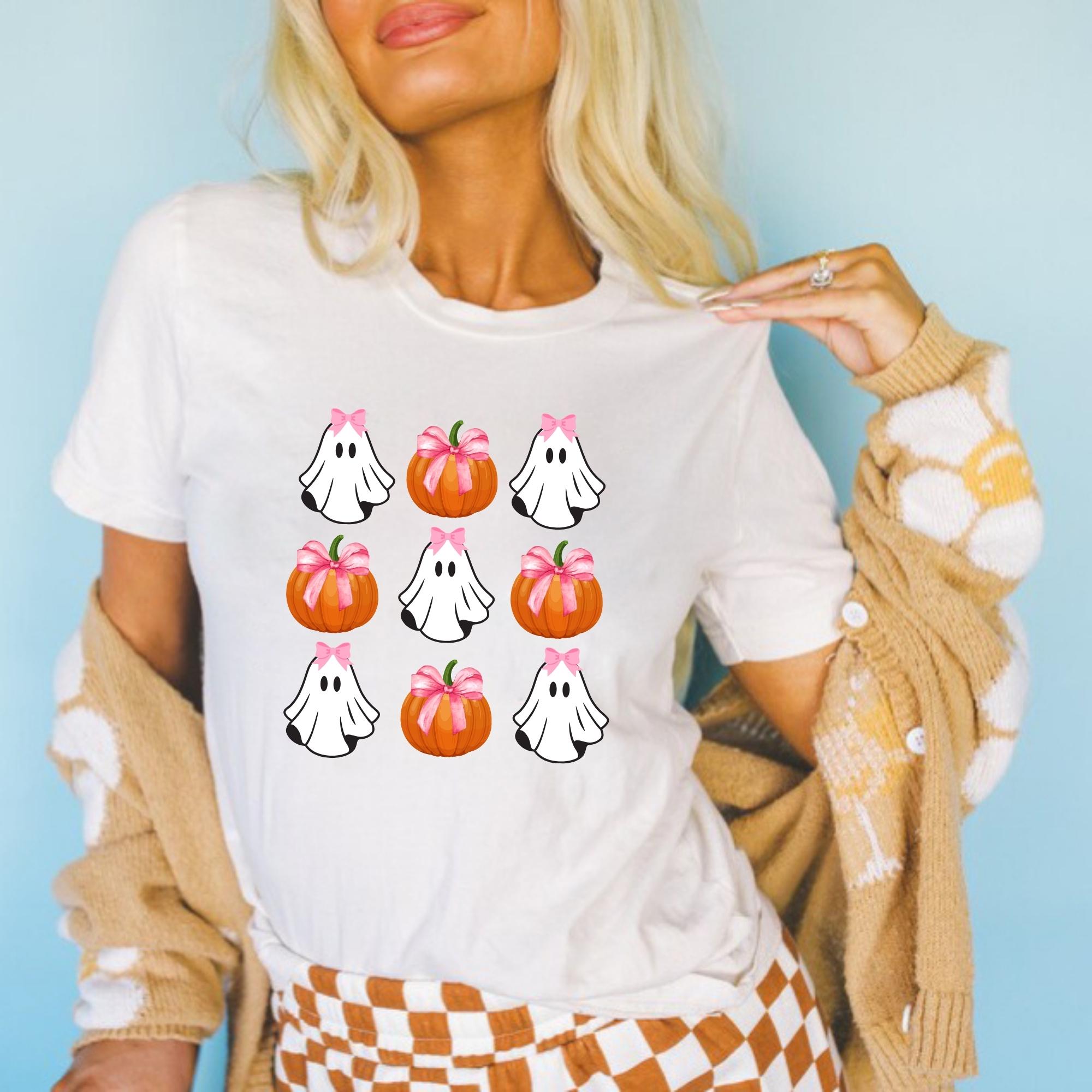 Halloween Coquette PNG Pink Ghost and Pumpkin With Bows Instant ...