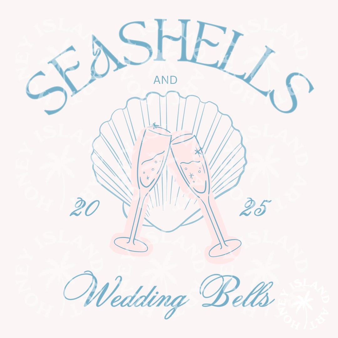 Bachelorette Party Decor PNG, Seashells and Wedding Bells Bachelorette ...