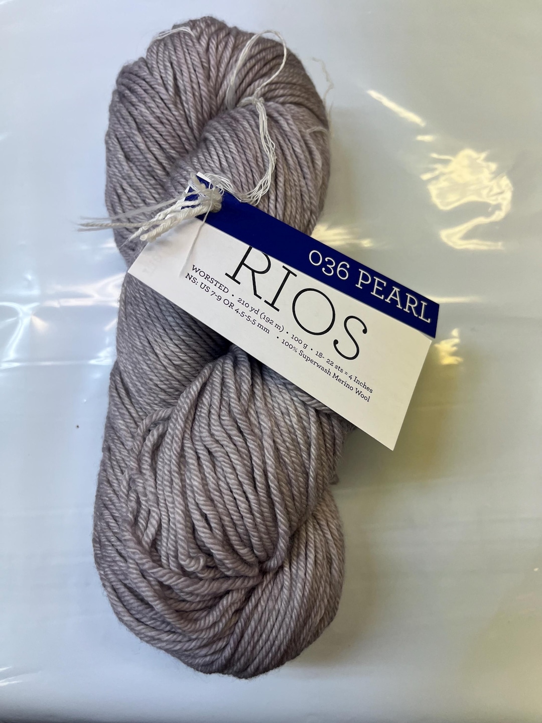 Malabrigo Rios Yarn: Superwash Merino Wool, Worsted Weight - Pearl 036 ...