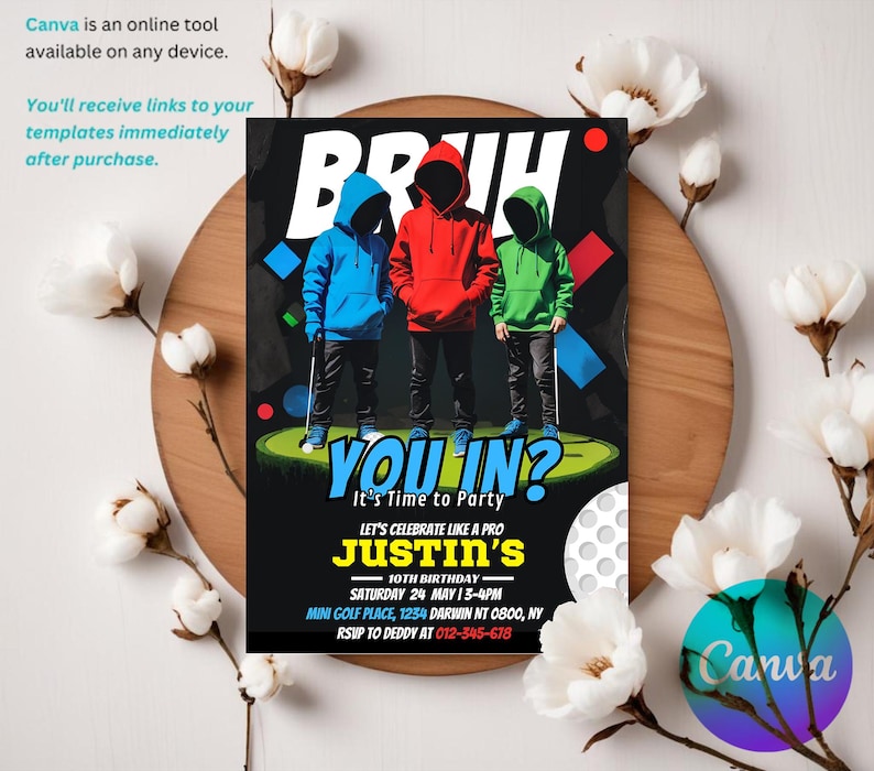 Mini Golf Birthday Invitation Template - Personalize Your DIY Invite ...