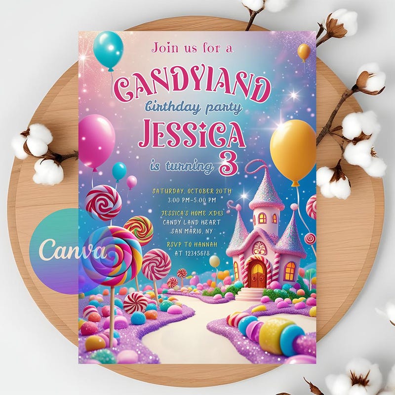 Candyland Invitation - Etsy