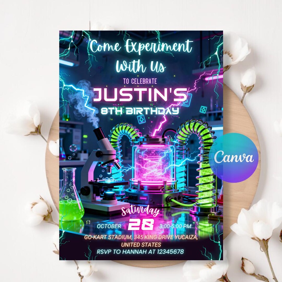 Mad Science Experiment Birthday Invitation, Science Party, Science ...