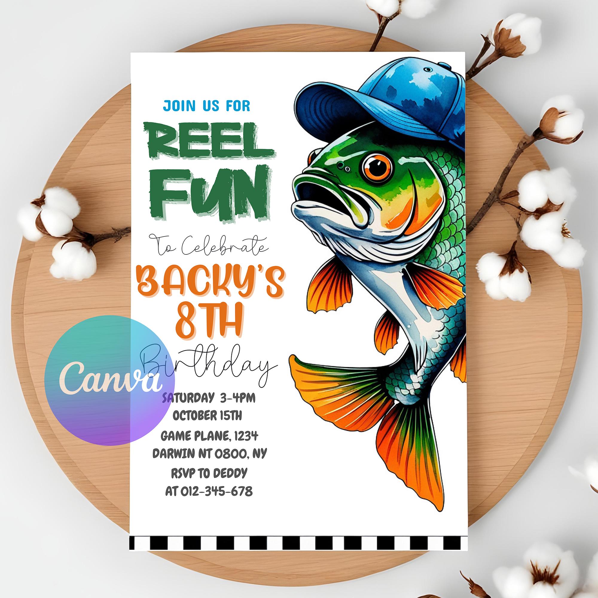 Fishing Birthday Invitation Template: Boy's Party (digital Download) - Etsy