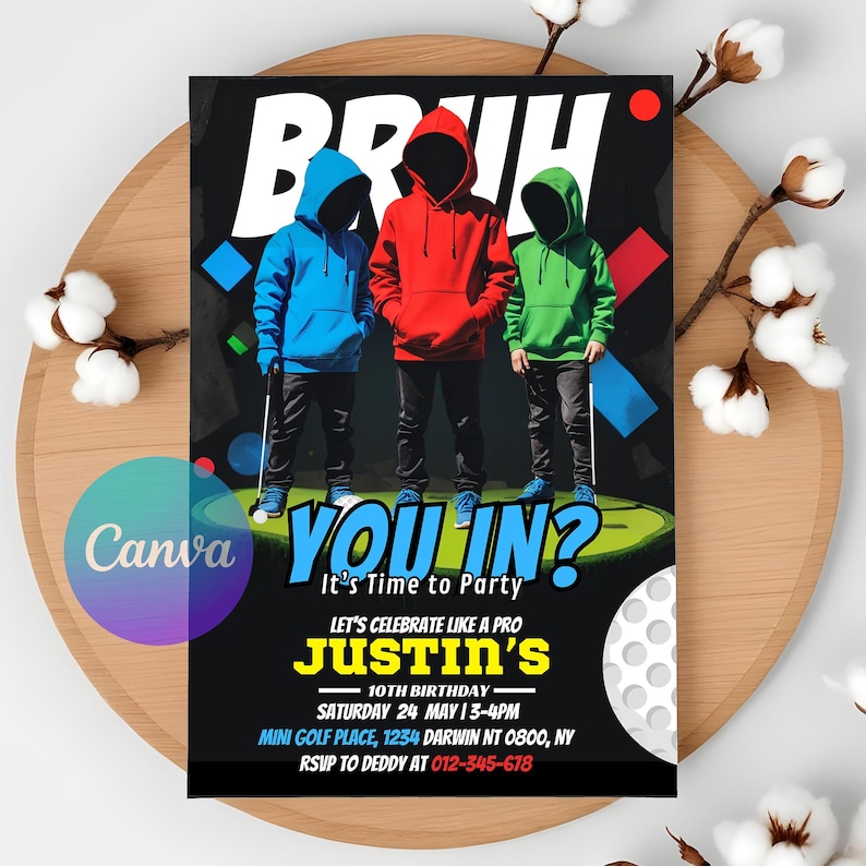 Mini Golf Birthday Invitation Template - Personalize Your DIY Invite ...