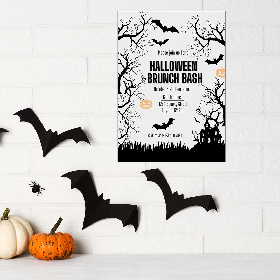 Customizable Halloween Party Invitation Template Editable Halloween ...