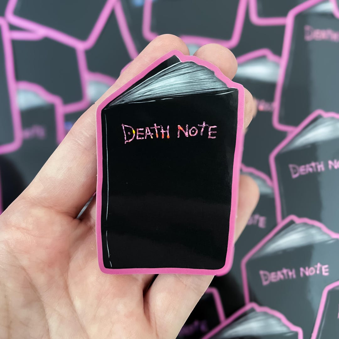 Death Note Sticker L Glitter Sticker | Anime | Pink Glitter - Etsy