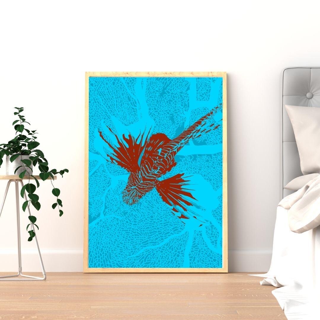Marine Biology Poster – Lionfish Digital Download Printable Wall Art ...