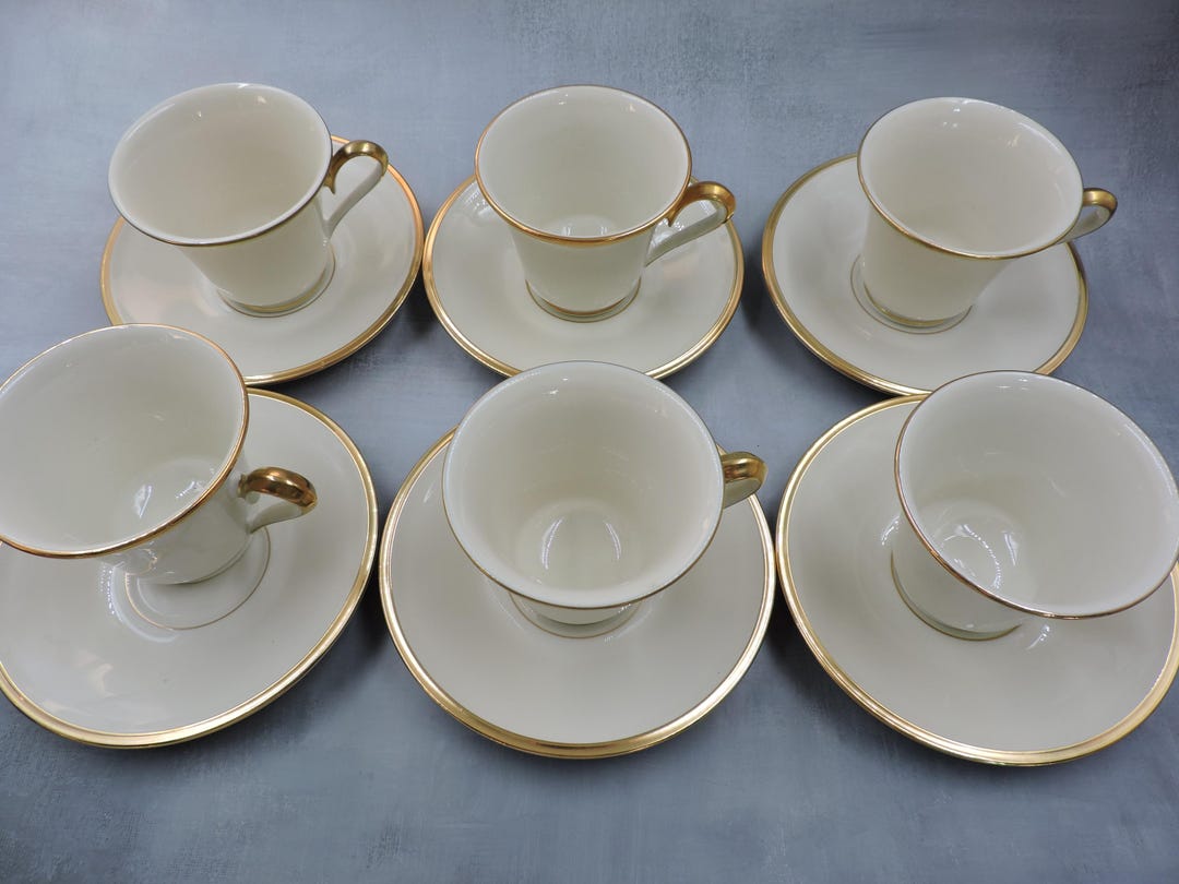 Lenox Eternal Tea Cup and Saucer Set of 6 - Etsy