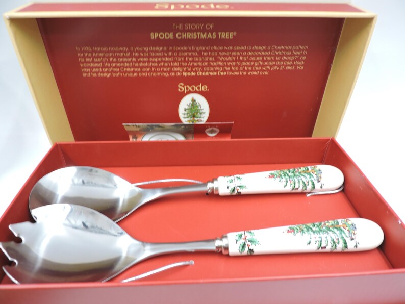 Spode Christmas Tree Tea Spoon , Cake Server, Salad Server, Spreader ...