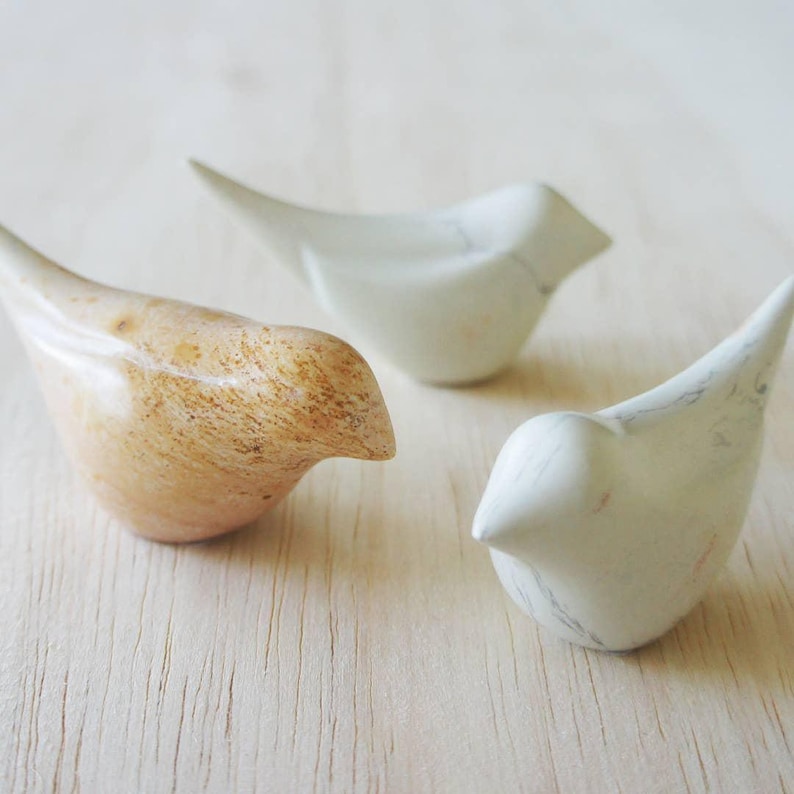 Natural Stone Birds - Etsy