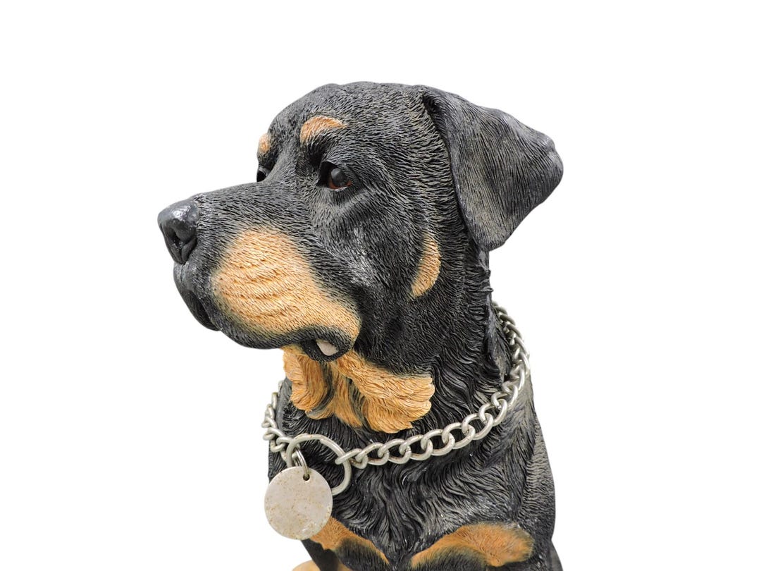 Rottweiler Figurine Statue Vintage Hand Painted - Etsy