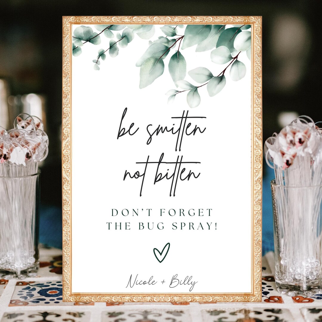 Custom Wedding Bug Spray Sign, Personalized Wedding Party Favor Sign ...