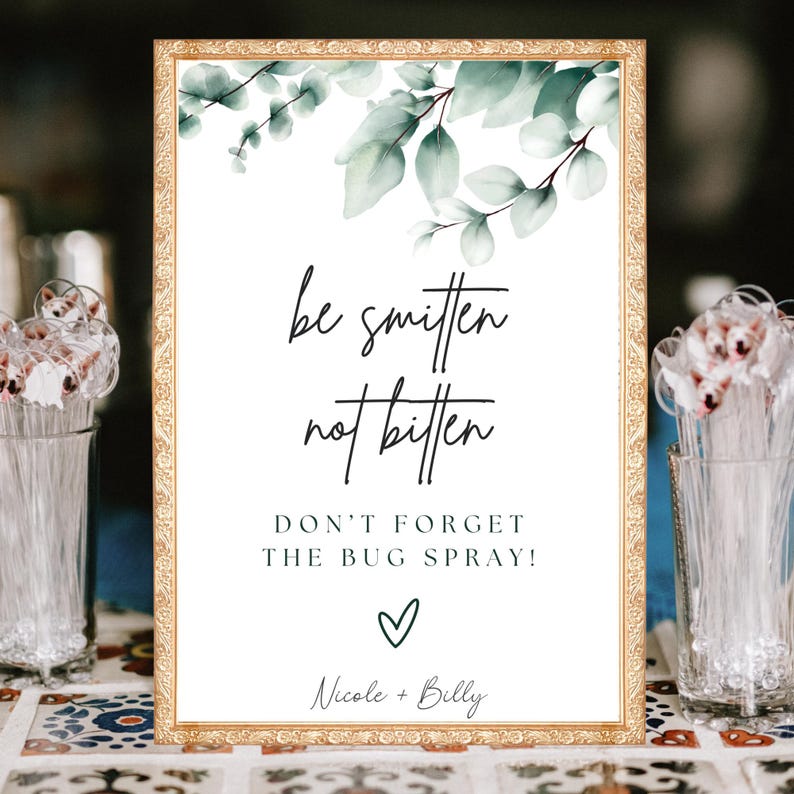 Custom Wedding Bug Spray Sign, Personalized Wedding Party Favor Sign ...