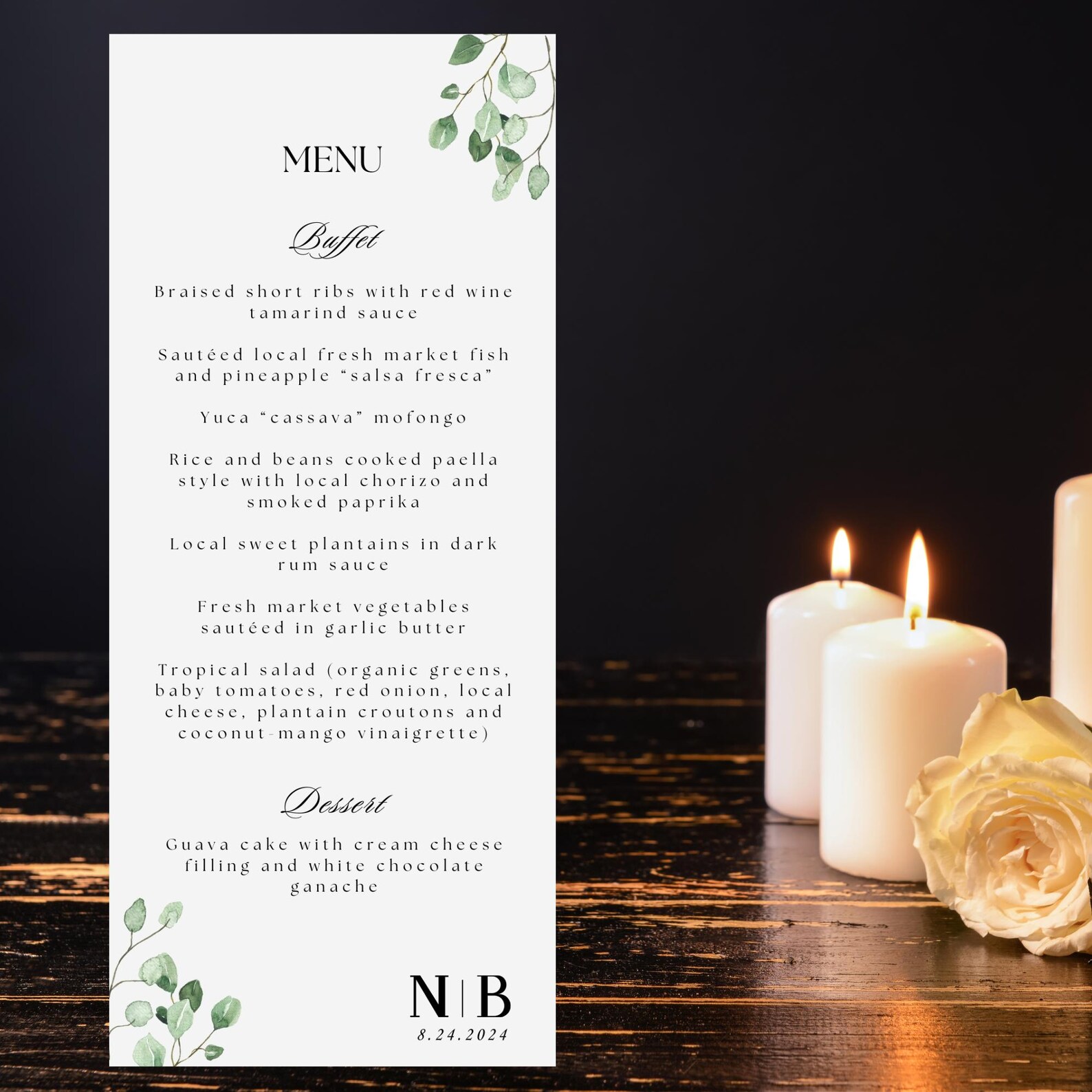 Custom Wedding Menu Card, Personalized Printable Wedding Menu Cards ...