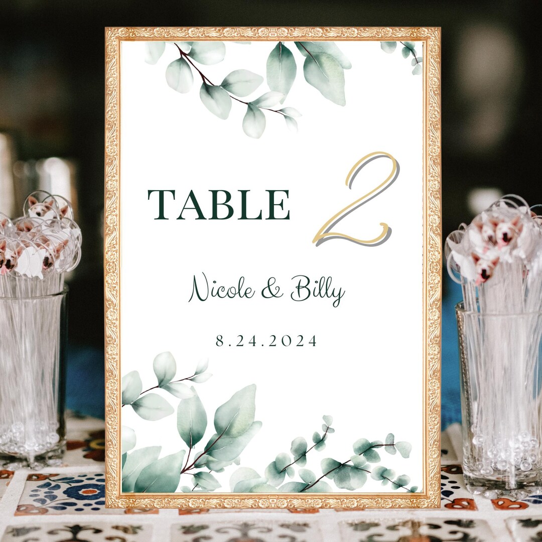 Printable Wedding Table Sign Bundle, Personalized Table Number, Custom ...