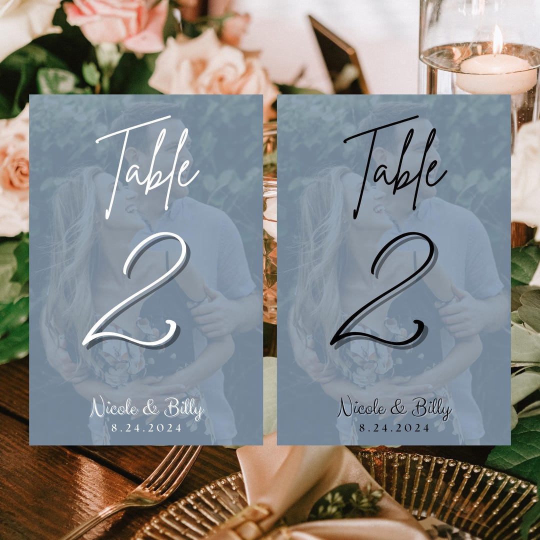 Printable Wedding Table Sign Bundle, Personalized Table Number, Custom ...
