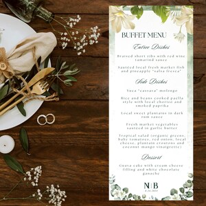 Custom Wedding Menu Card, Personalized Printable Wedding Menu Cards, Garden Wedding Monogrammed ...