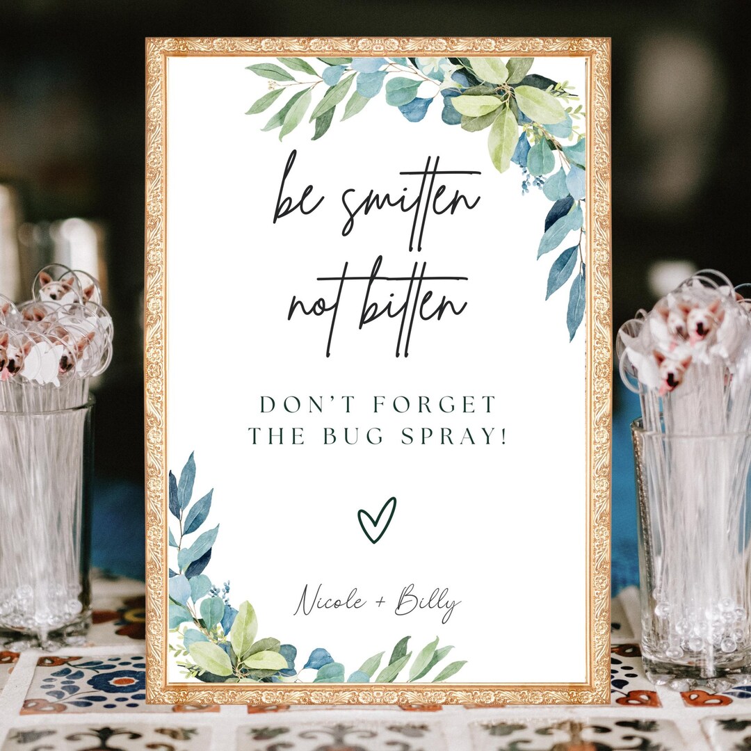 Custom Wedding Bug Spray Sign, Personalized Wedding Party Favor Sign ...