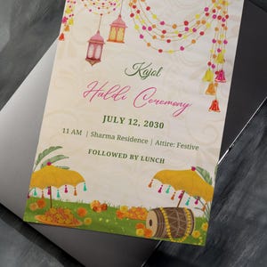 Sikh Wedding Invitation Template | Anand Karaj Canva Card | Editable ...