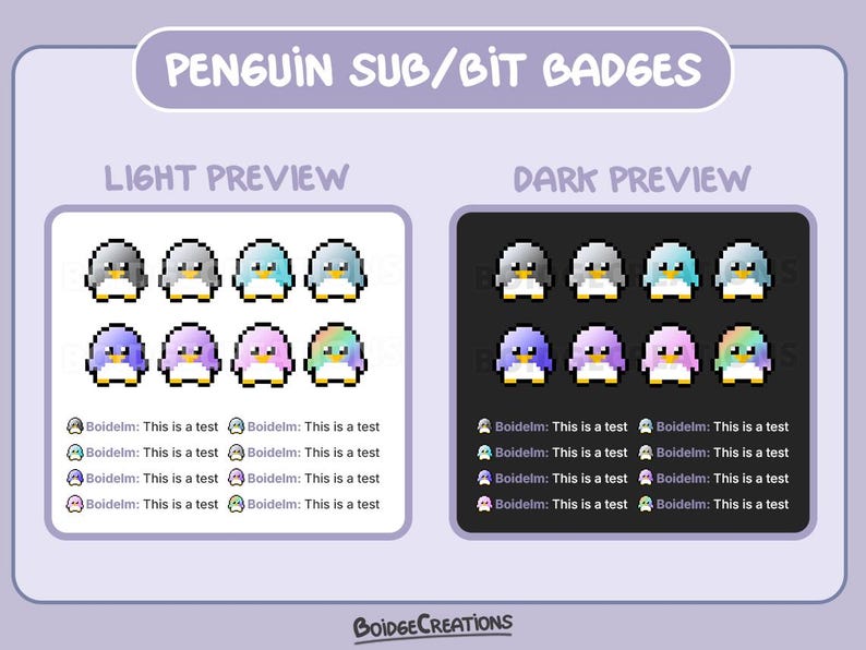 Penguin Pixel Subscriber and Bit Badges for Twitch Streamers | Twitch ...