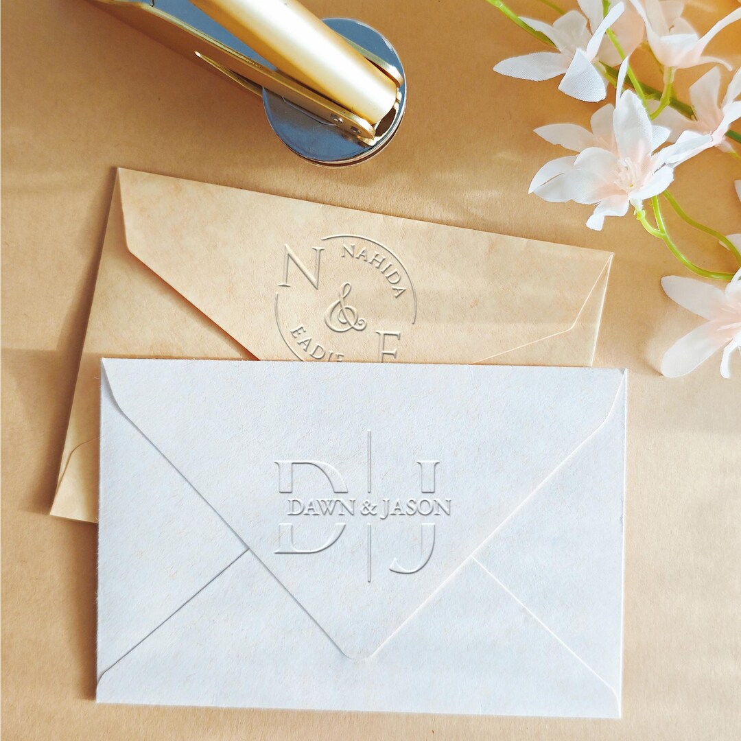Custom Wedding Stamp | Monogram Embosser | Wedding Embosser for ...