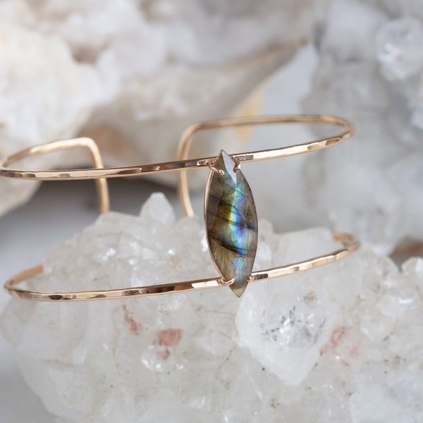 Labradorite Cuff Bracelet - Etsy