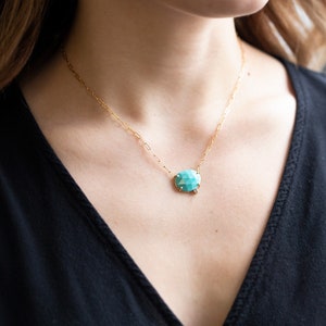 Rose Cut Turquoise Diamond Pendant Necklace - Etsy