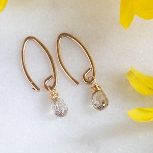 Simple Diamond Drop Earrings - Etsy