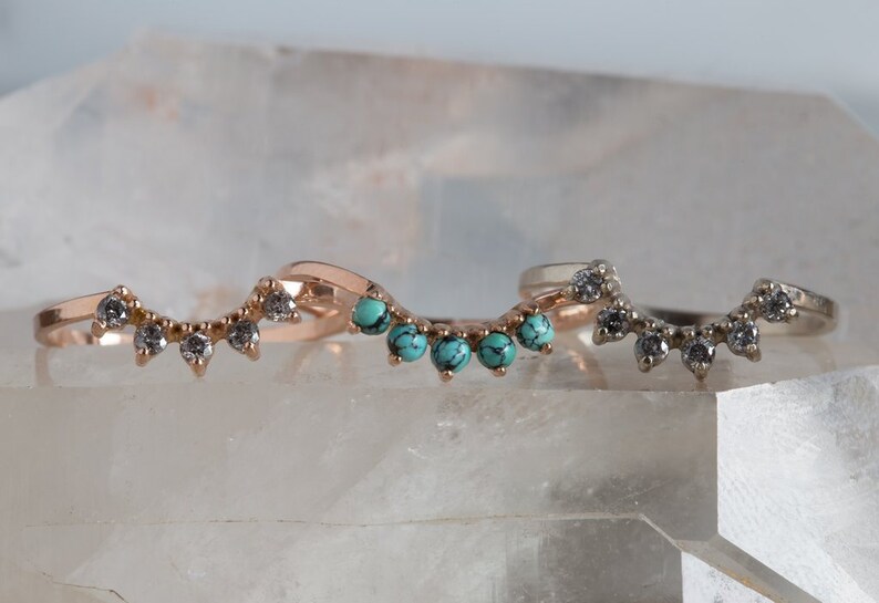 Turquoise Sunburst Wedding Band | Etsy