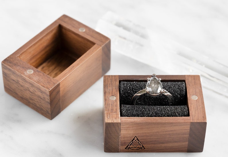 Handcrafted Black Walnut Ring Box - Etsy