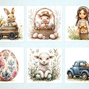 Easter Watercolor Clipart Bundle: Bunny, Eggs, Springtime (PNG ...