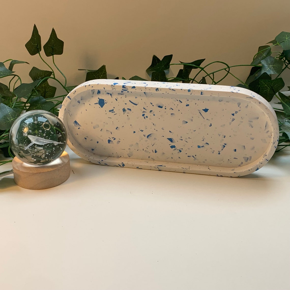 Indigo RM Inspired Trinket Tray: Handmade Jesmonite Vanity Tray With ...