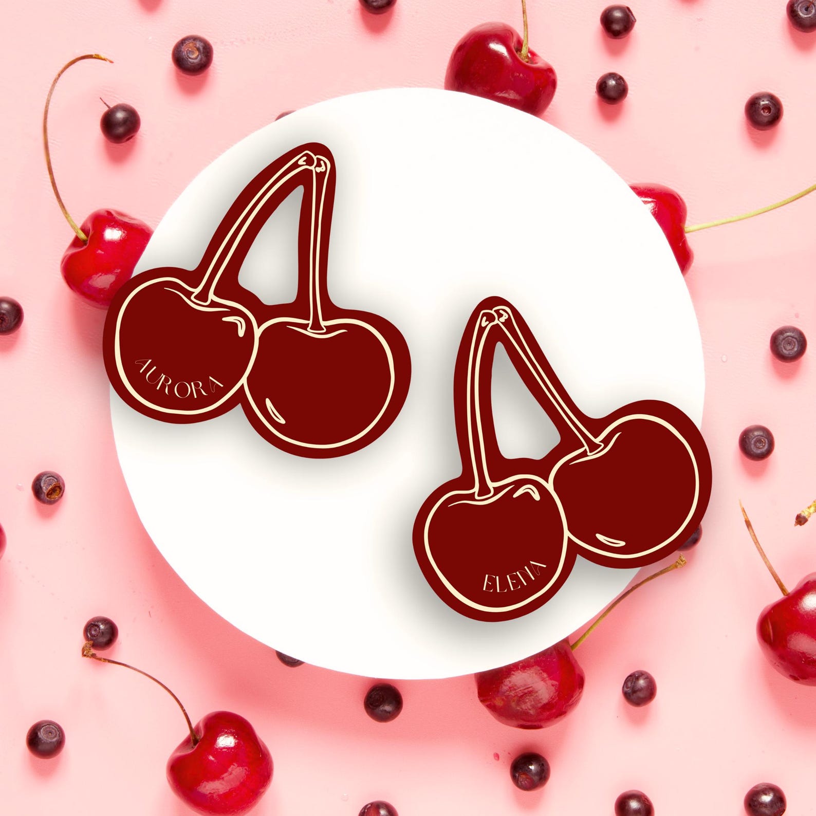 Cherry Place Cards, Birthday Party Place Card, Cherry Themed Party ...