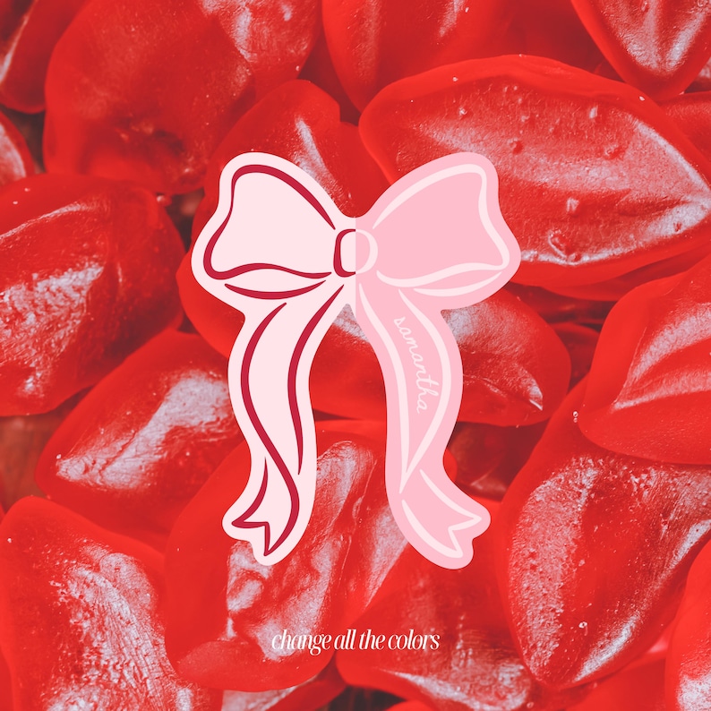 Bow Place Card Template, Galentine's Party Table Decor (editable ...