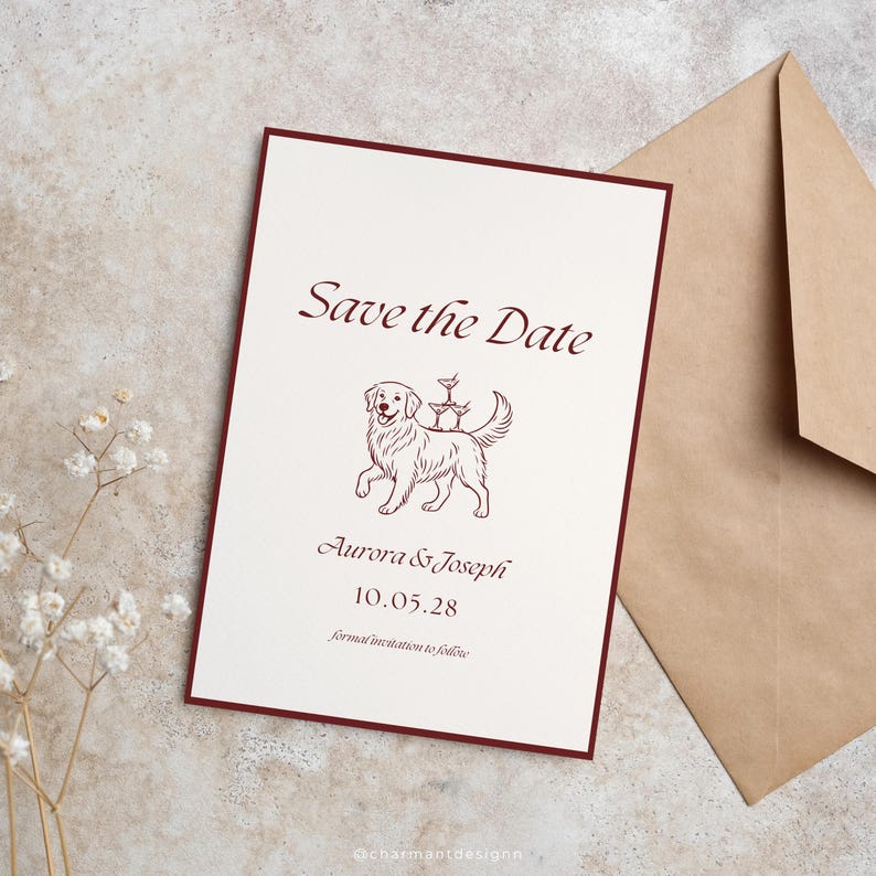 Pet Save the Date, Save the Date Invitation, Save Our Date, Classy Save ...