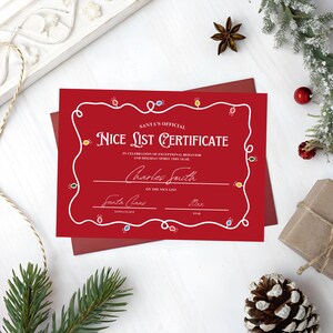 Santas Nice List, Christmas Nice List Certificate, Digital Download ...