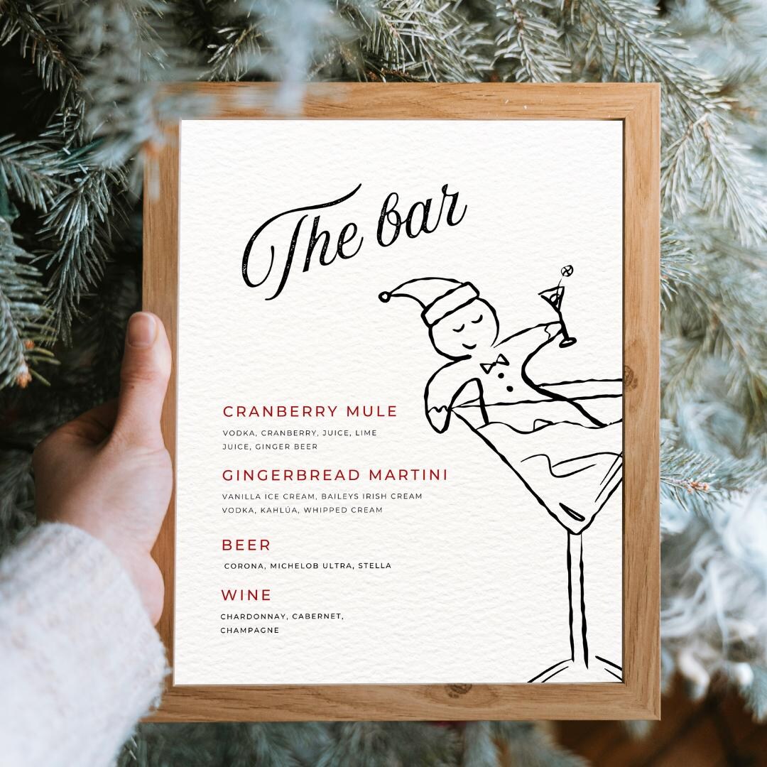 Christmas Bar Menu, Christmas Cocktails, Christmas Cocktail Menu ...