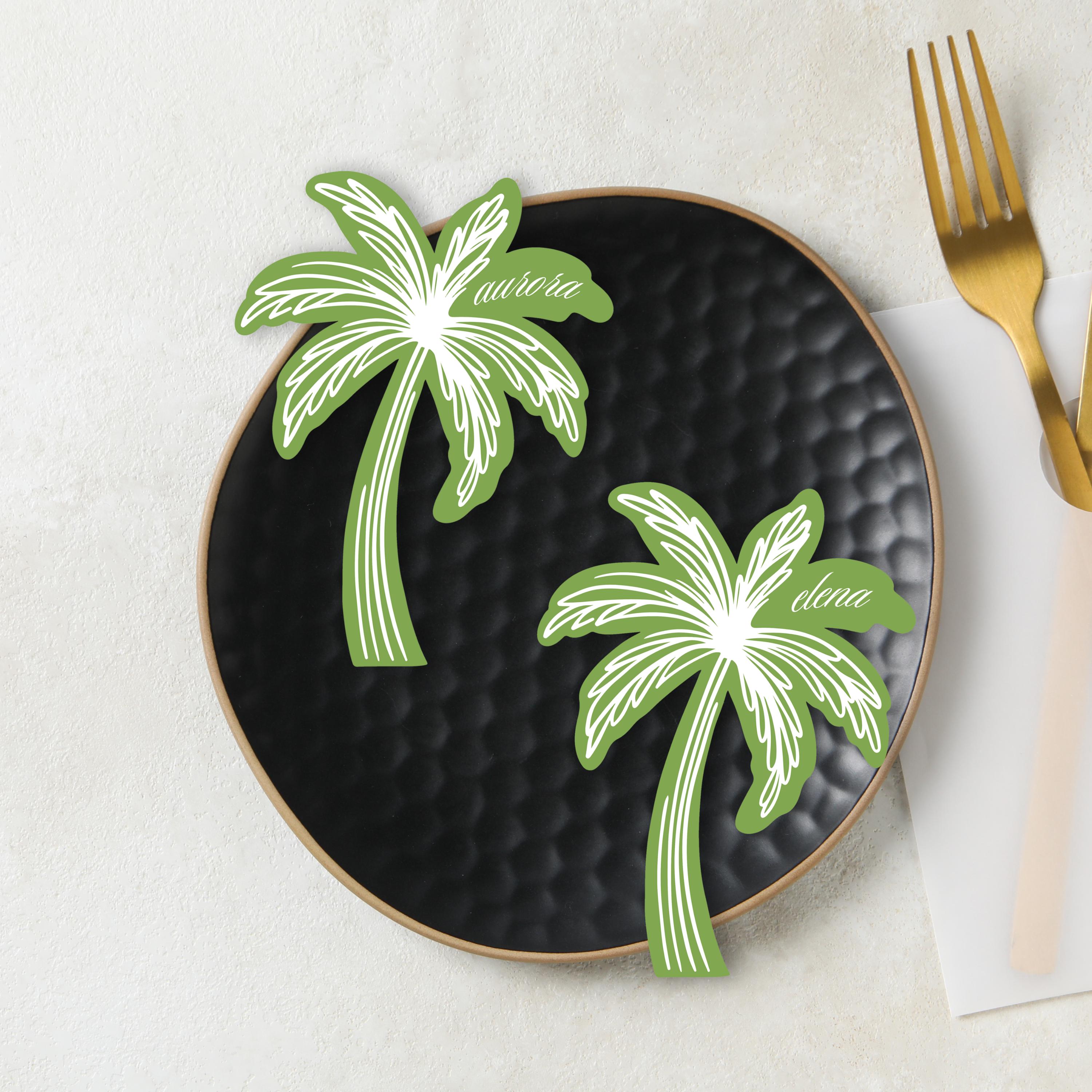 Palm Tree Place Card, Tropical Place Card, Wedding Place Cards, Dinner ...