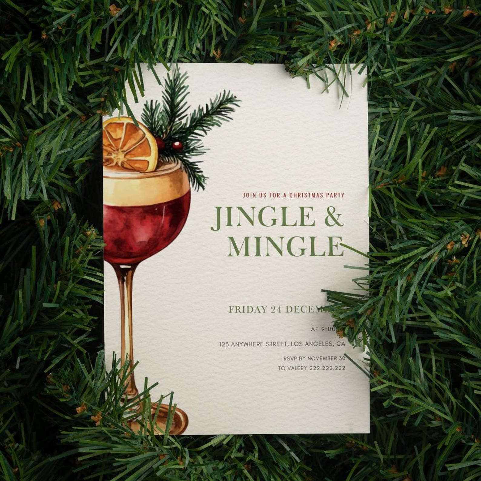 Christmas Party Invitation, Jingle and Mingle Invitation, Holiday Party ...