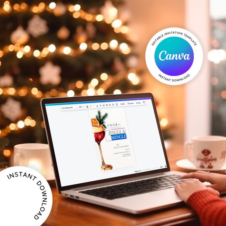 Christmas Party Invitation, Jingle and Mingle Invitation, Holiday Party ...