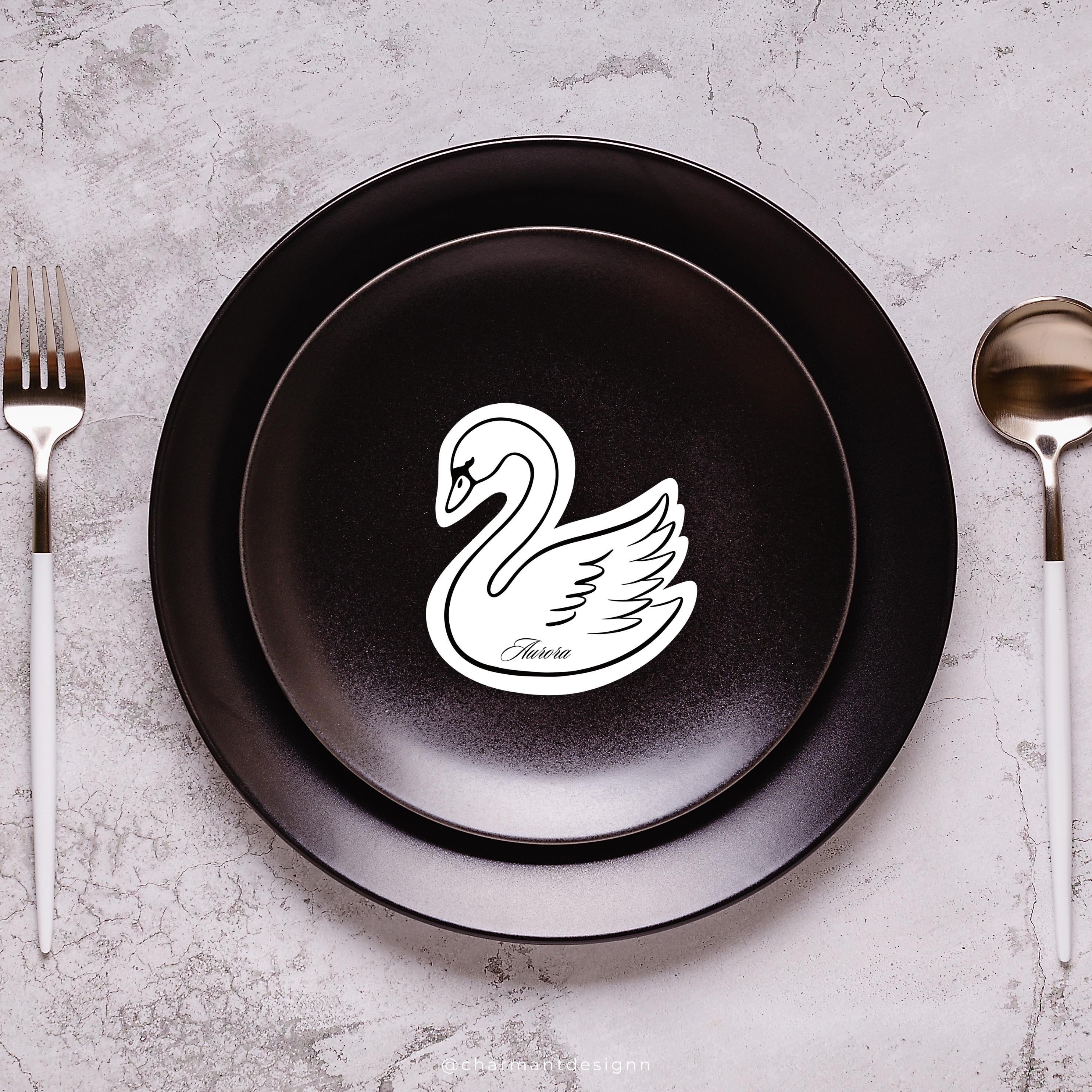Swan Place Card, Wedding Place Cards, Party Place Card, Dinner Party ...