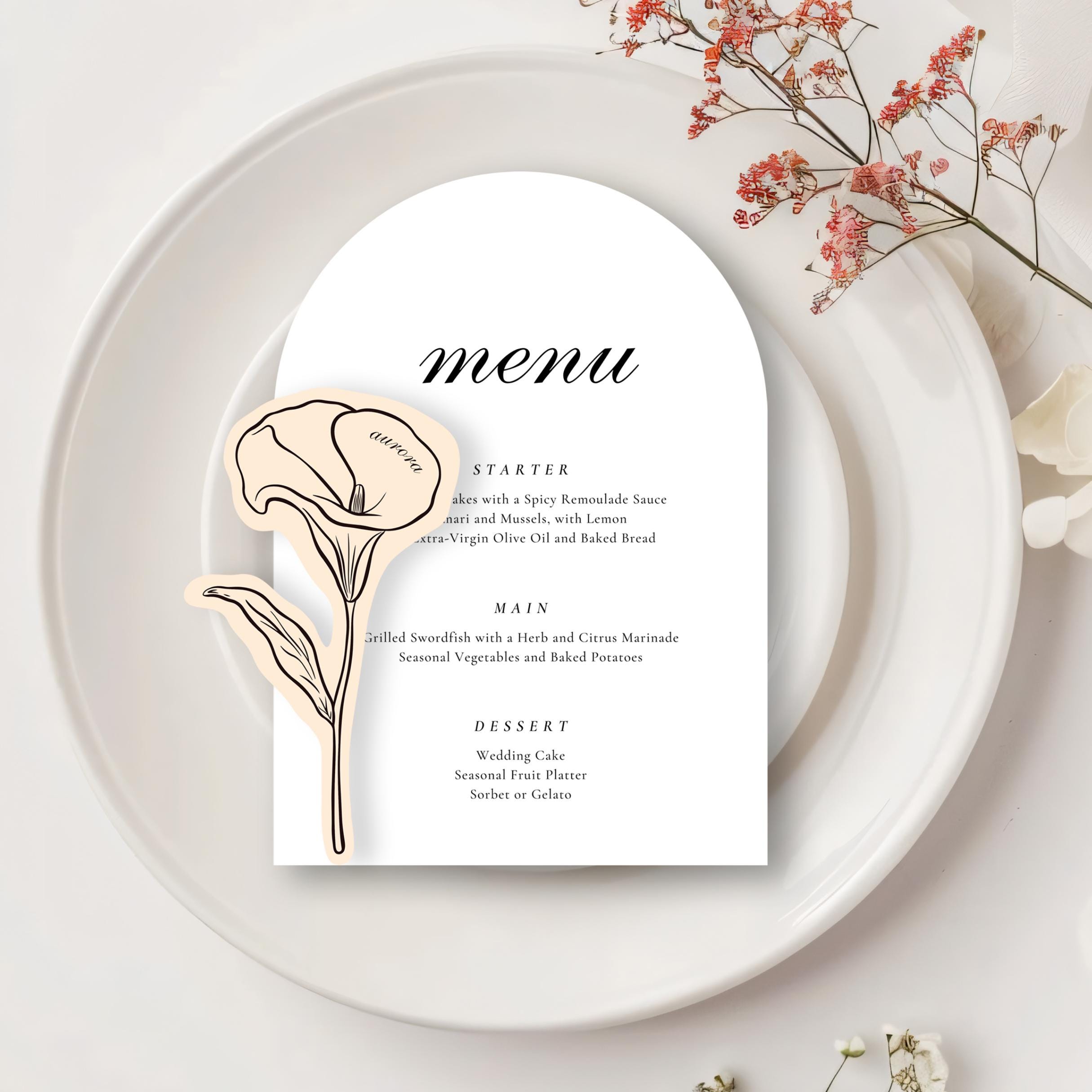 Wedding Menu, Minimalist Menu, Canva Wedding Menu, Wedding Dinner Menu ...
