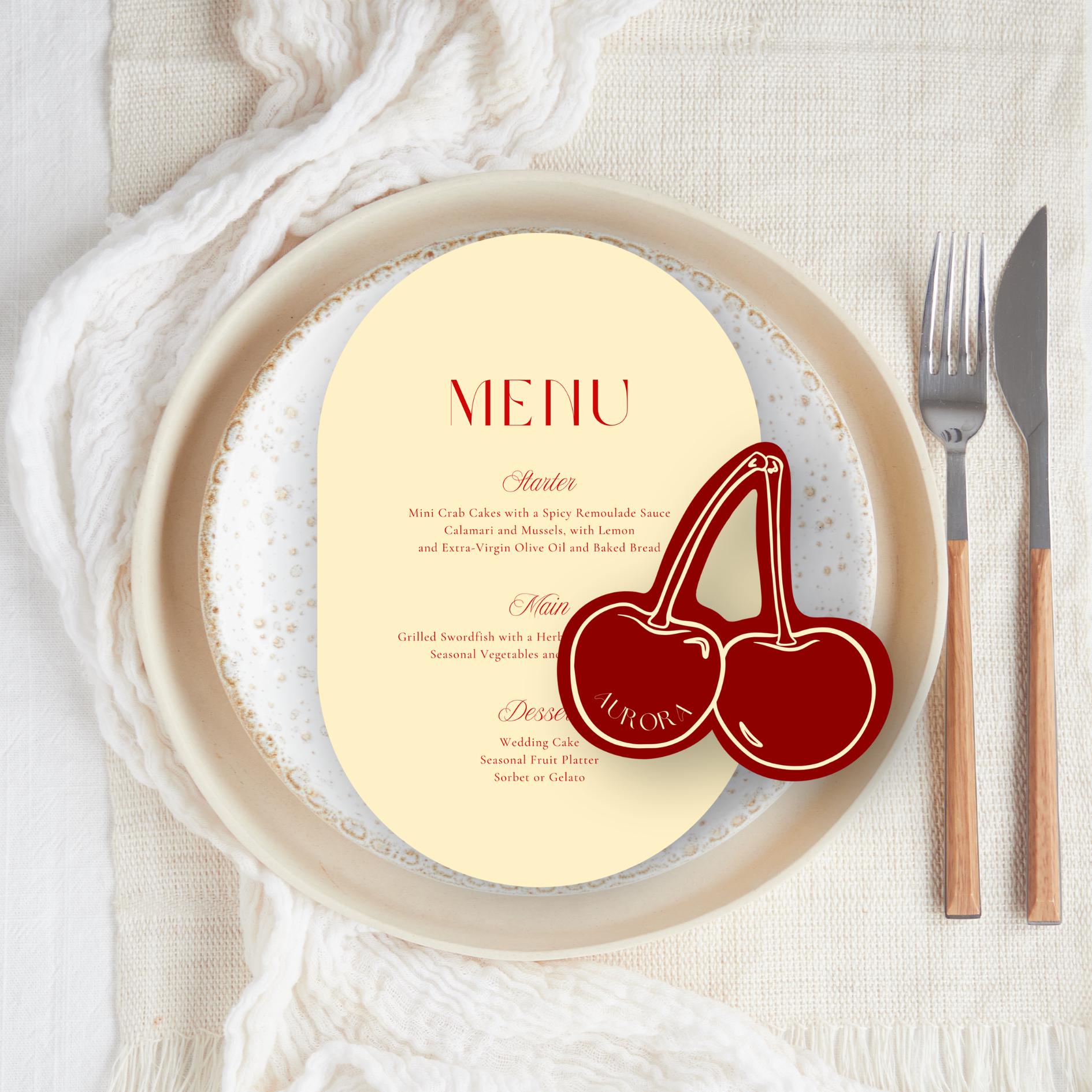 She's the Cherry on Top, Birthday Party Menu, Cherry Themed Party ...