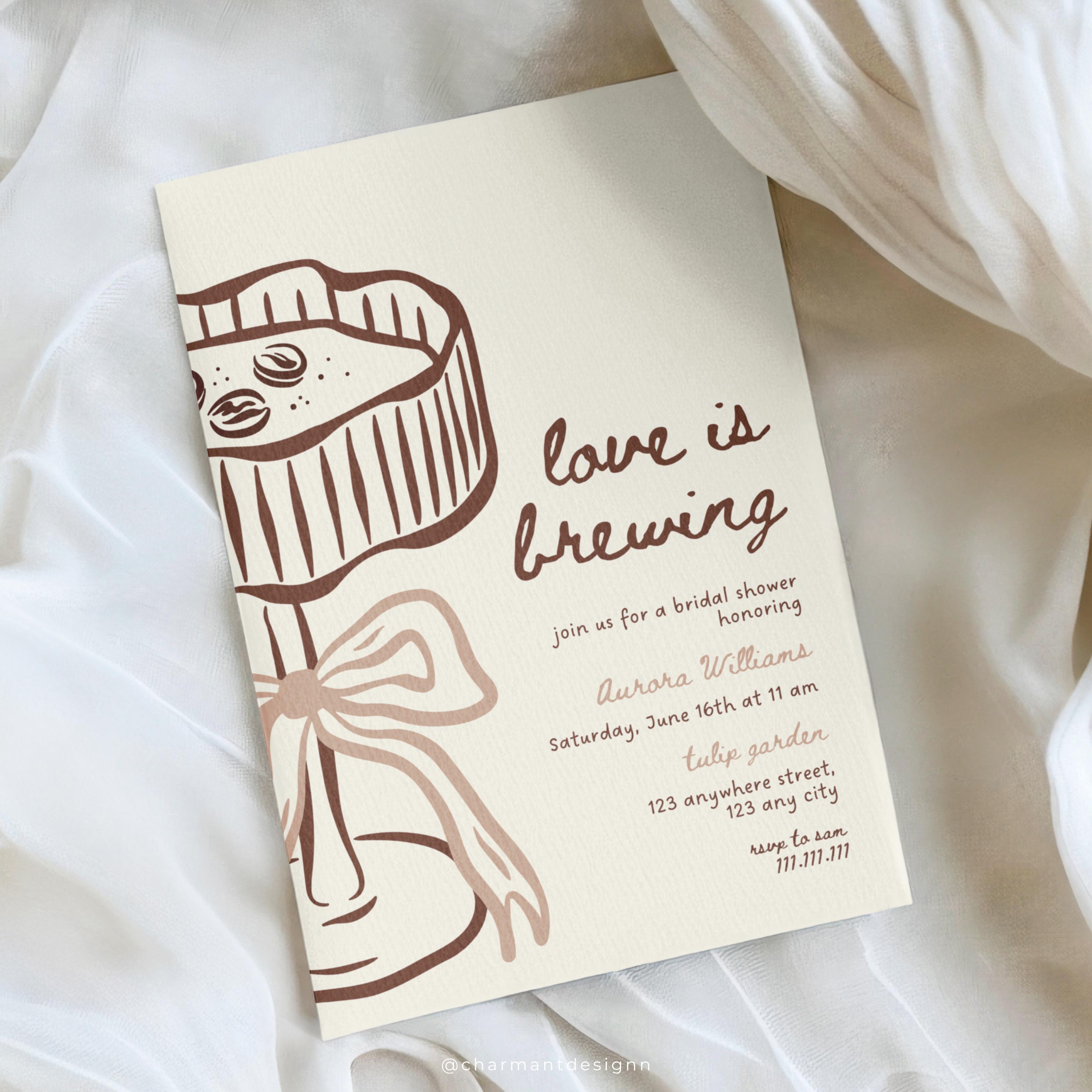 Love is Brewing Invitation Love is Brewing Bridal Shower Coffee Theme ...