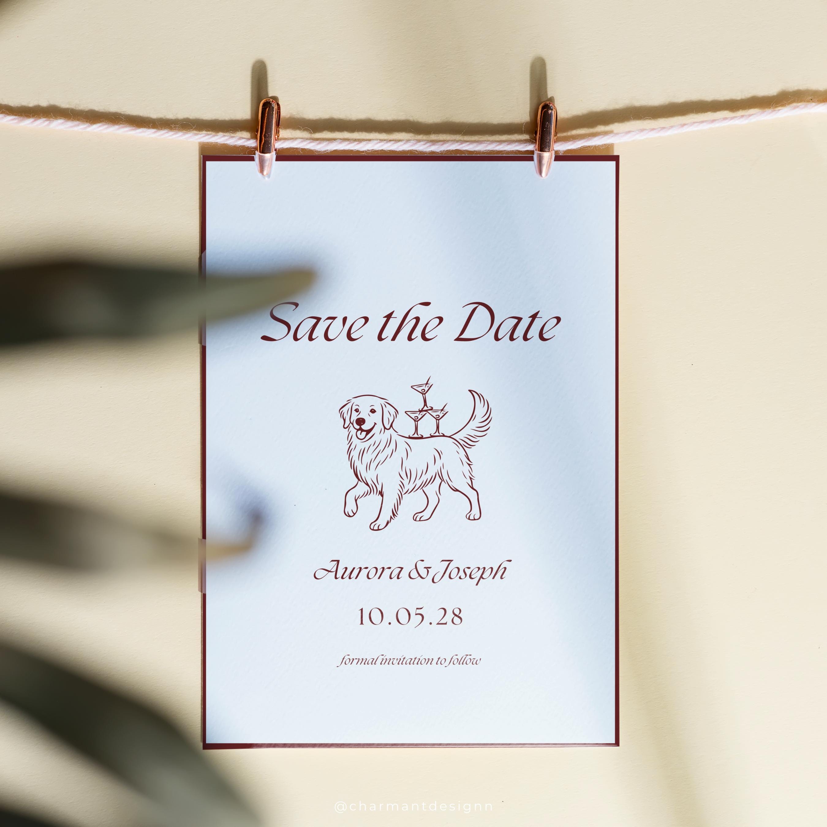 Pet Save the Date, Save the Date Invitation, Save Our Date, Classy Save ...